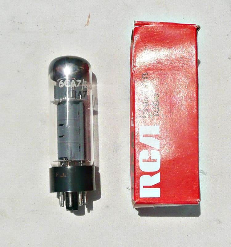 Vintage RCA Black Plate 6CA7 / EL34 Tube in Box - Made in USA | Reverb