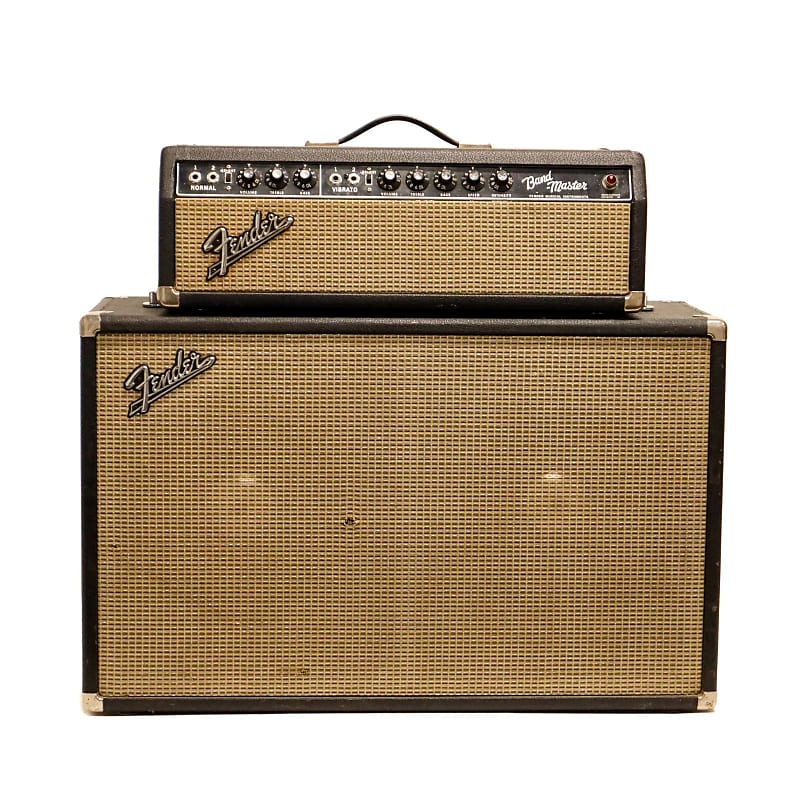 1966 Fender Black Panel Bandmaster Piggyback Set | Reverb