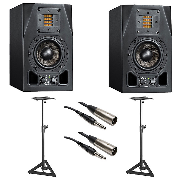 ADAM Audio A3X 4.5" Studio Monitor Pair with Stands & Cables | Reverb