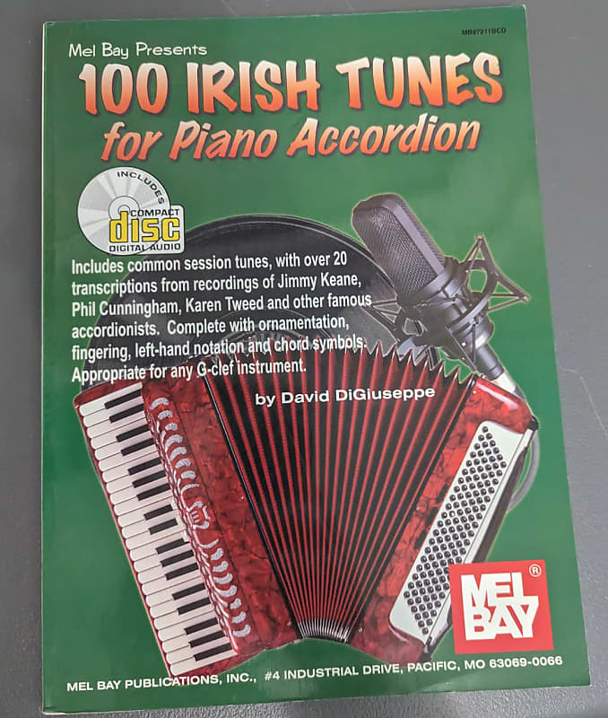 100 Irish Tunes for Piano Accordion CD Sheet Music Song Book | Reverb