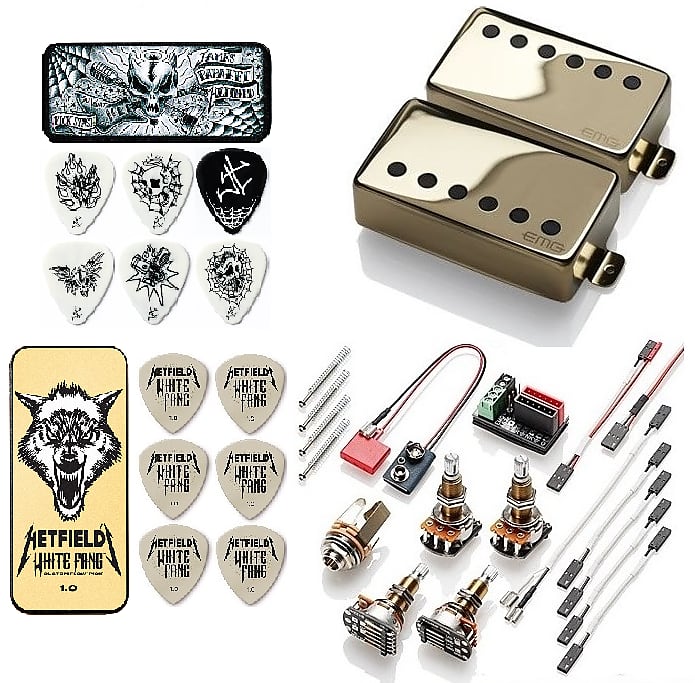 EMG JH SET JAMES HETFIELD GOLD STANDARD SPACED 18.7mm LONG | Reverb