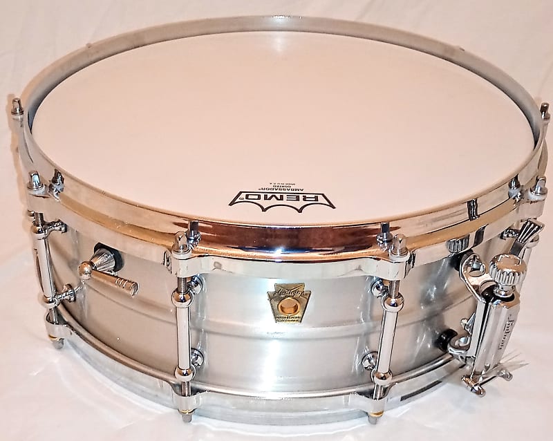 LUDWIG CUSTOM ACROLITE SNARE DRUM - BRUSHED ALUMINUM - | Reverb
