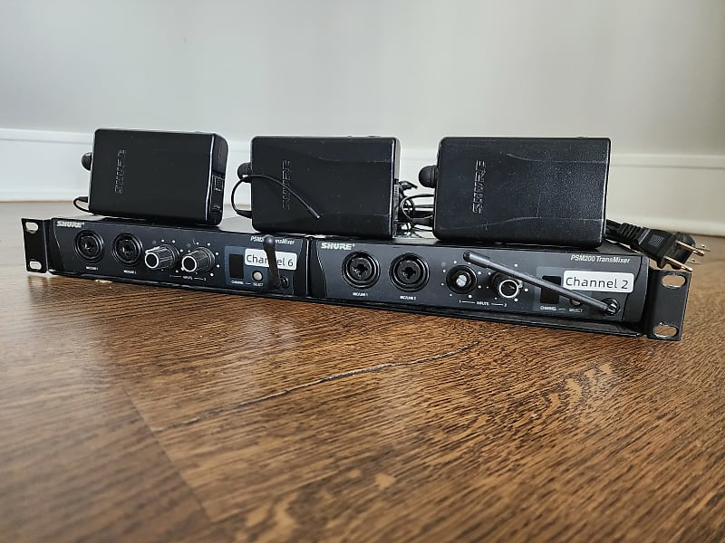 2x Shure PSM200 IEM System - Extra Receiver and Rack | Reverb