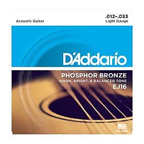D'ADDARIO EJ16 SET 12-53 ACOUSTIC GUITAR STRINGS | Reverb