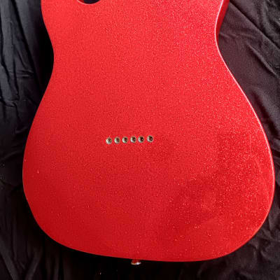 Sparkle red tele flame maple neck | Reverb