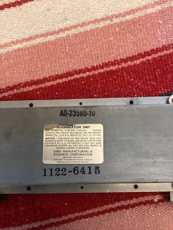 Hammond AO-23580 Reverb Spring Tank 1960s - Fantastic. | Reverb