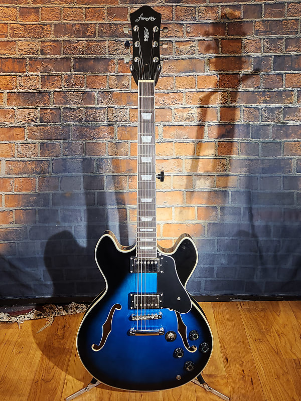 Firefly JSN Semi-Hollow Electric Guitar Blue Burst Set Up! | Reverb