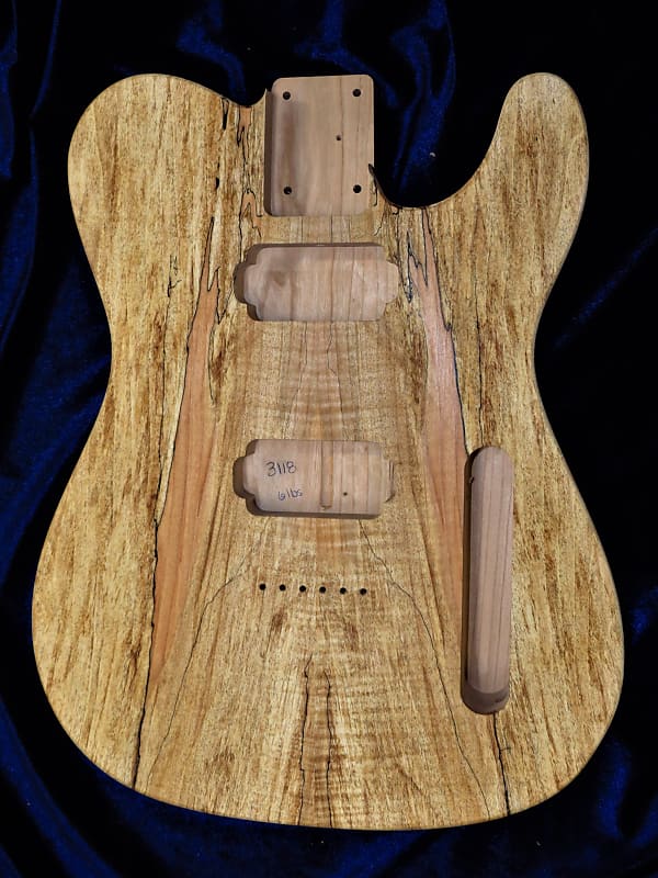 Flamed Spalted Maple / Aged Cherry Telecaster Tele Wood Body | Reverb