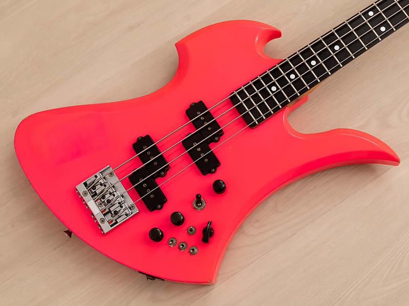 1988 B.C. Rich Mockingbird Bass Pink Vintage Bass | Reverb España
