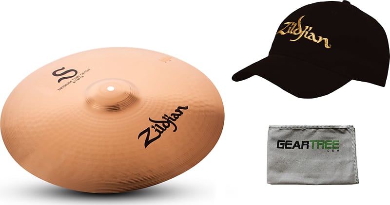 Zildjian S Medium-Thin Crash Cymbal, 16" w/ Baseball Cap and | Reverb