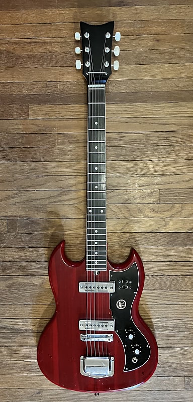 Vintage 1960s Kay Model K-2 SG Dual Pickup Transparent Cherry | Reverb