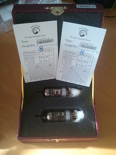 PSVANE 12ax7-T golden pins vacuum hi grade matched pair tubes | Reverb
