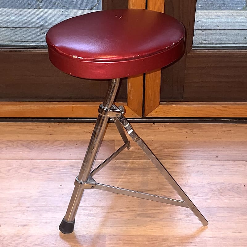 Vintage Ludwig 1960's Red Porto Seat Drum Throne Stool | Reverb