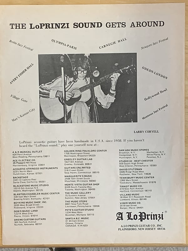 1977 LoPrinzi Original Black & White Magazine Printed | Reverb