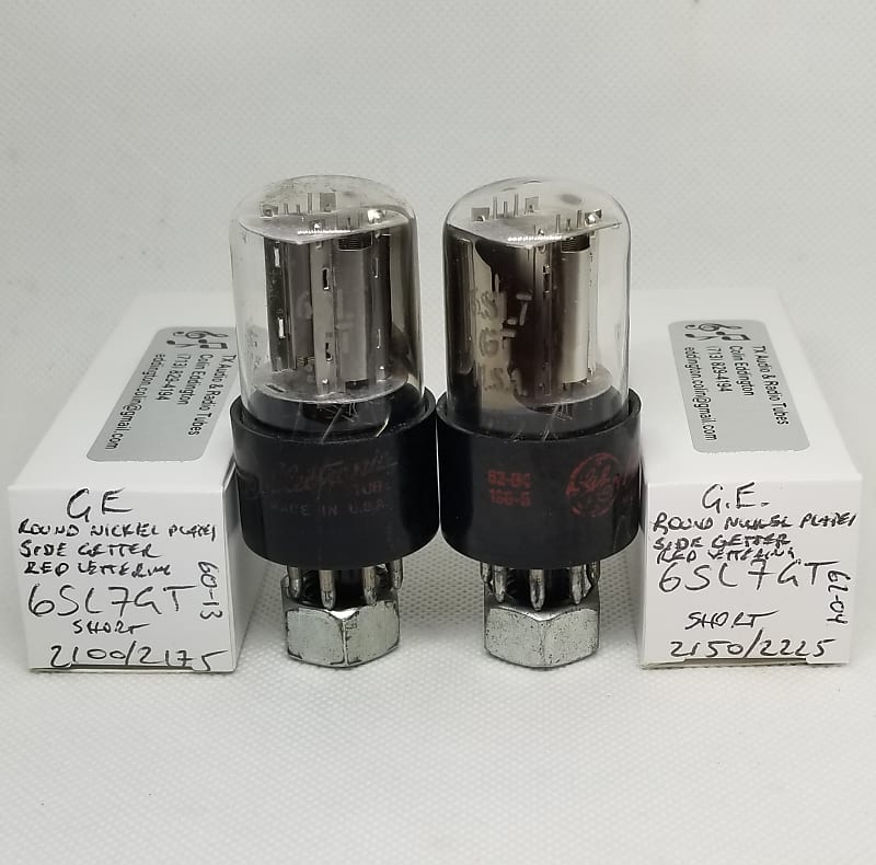 GE 6SL7GT Silver Plate, Well Matched (5.6%) Pair NOS 6SL7 | Reverb
