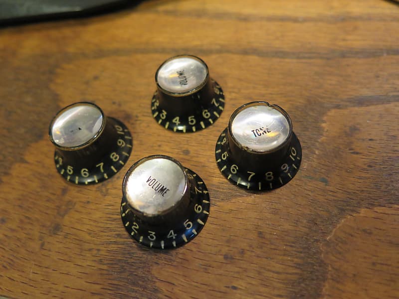 vintage Gibson black reflector knobs 1963 for es 335 barney | Reverb