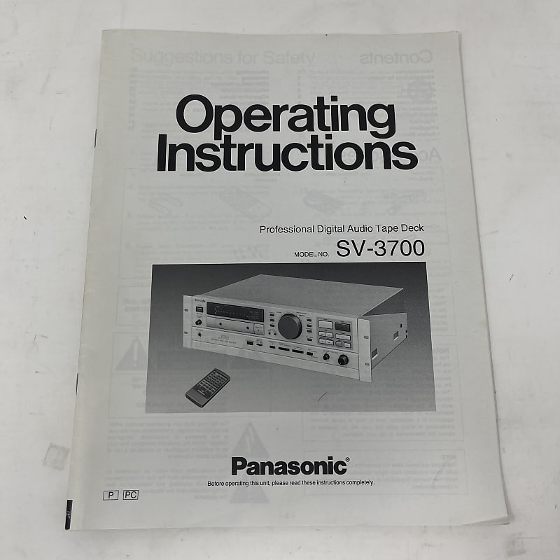 Panasonic SV-3700 - Operating Instructions manual | Reverb