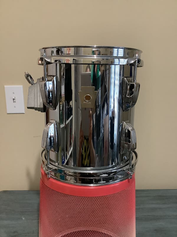 Ludwig 9x8 CHROME OVER WOOD POWER TOM | Reverb