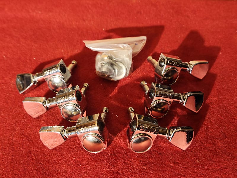 Grover 3+3 Tuning Machine Heads Chrome | Reverb