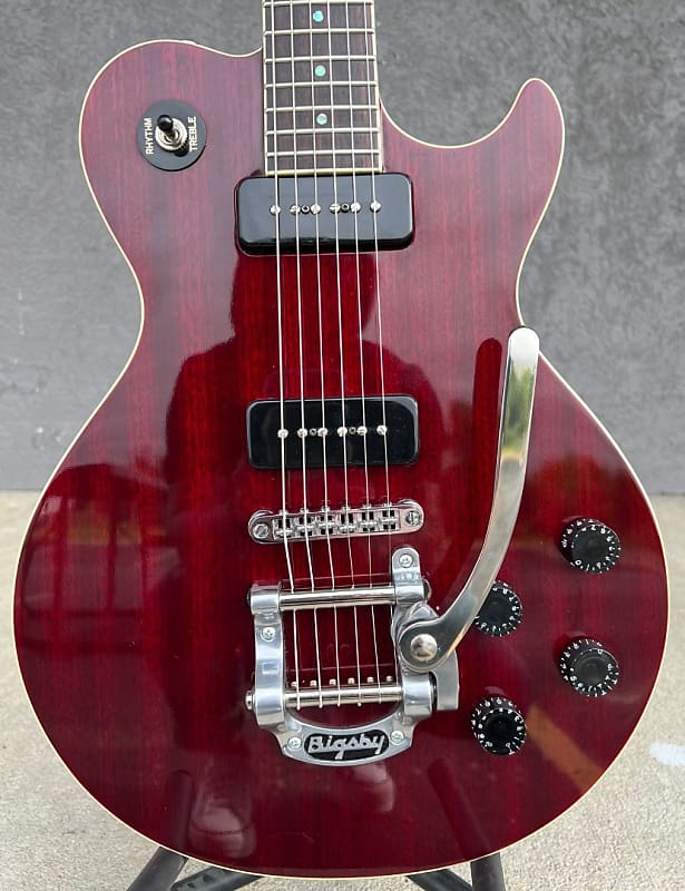 Samick Avion Wine Red Electric Guitar, P90s and Bigsby | Reverb