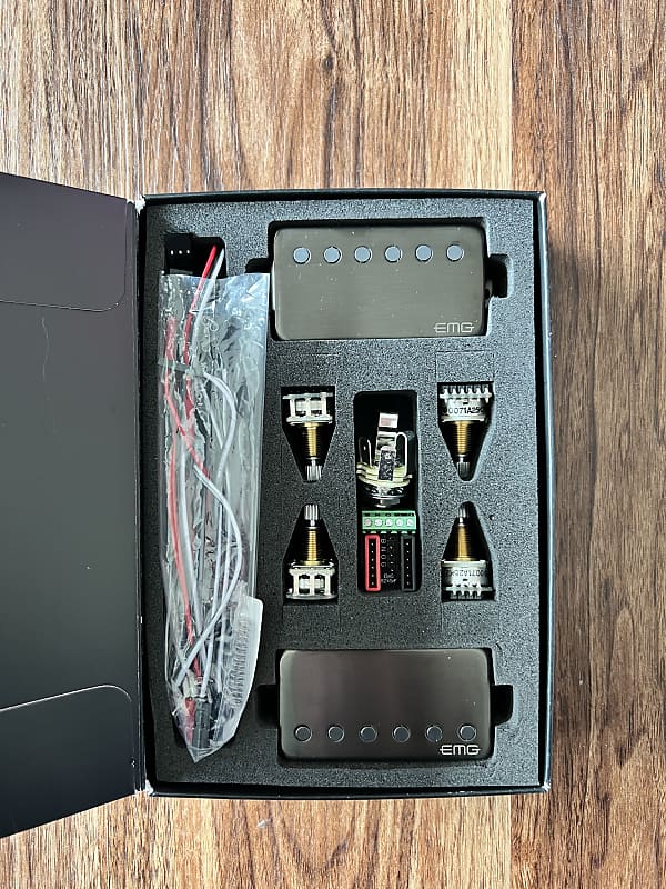 Mint! EMG Het Set - Brushed Black Chrome | Reverb