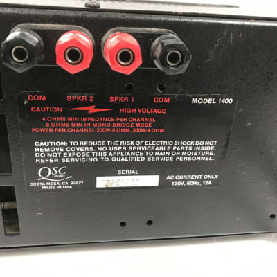 QSC 1400 400W Professional Stereo Power Amplifier | Reverb