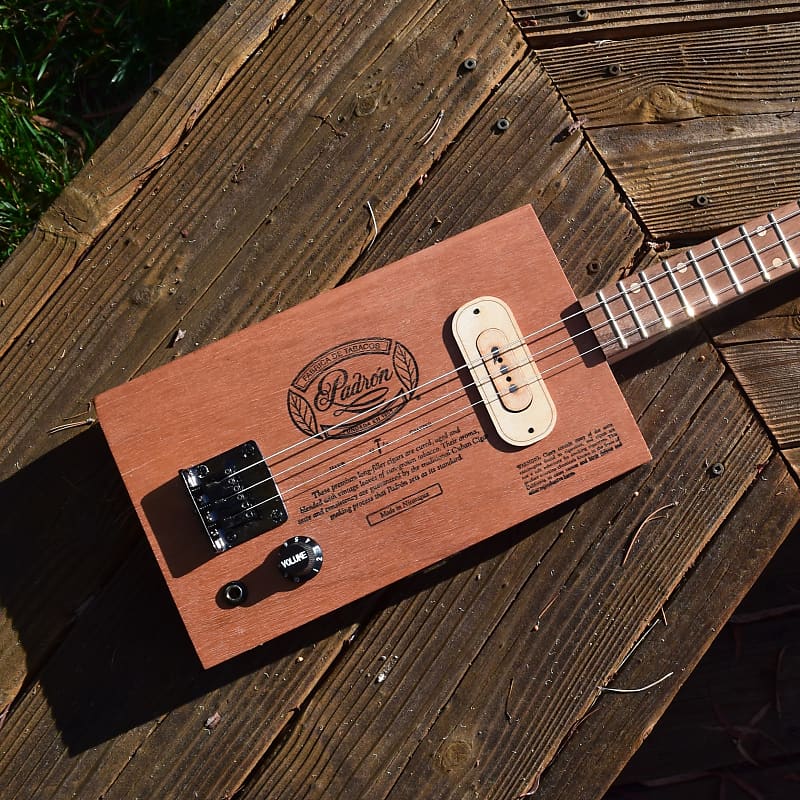 Cigar box guitar, 3-string electric guitar, handmade cbg | Reverb