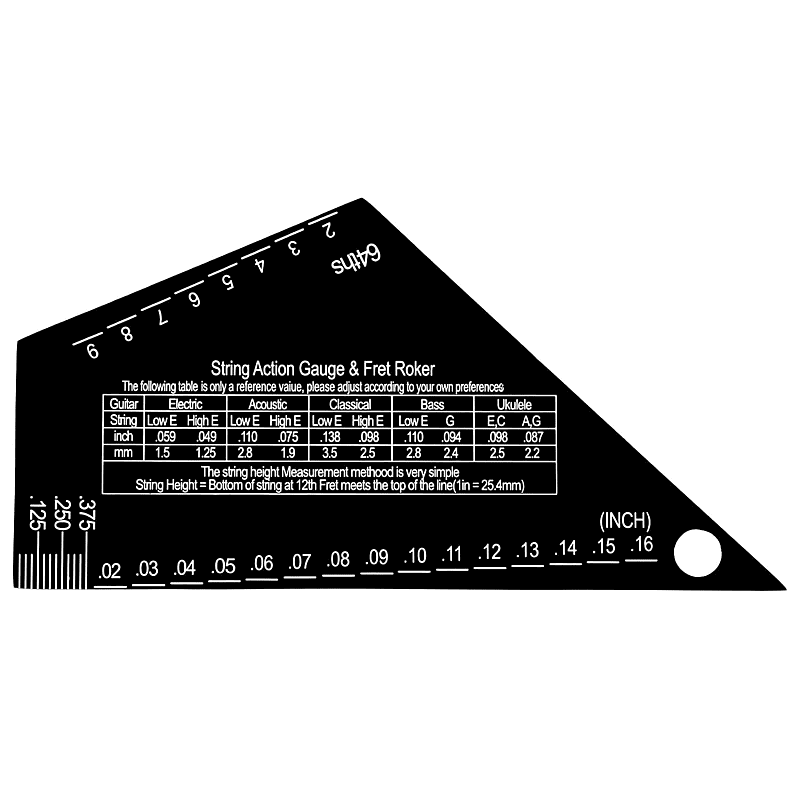 Guitar String Action Gauge Ruler Fret Rocker Tool For | Reverb