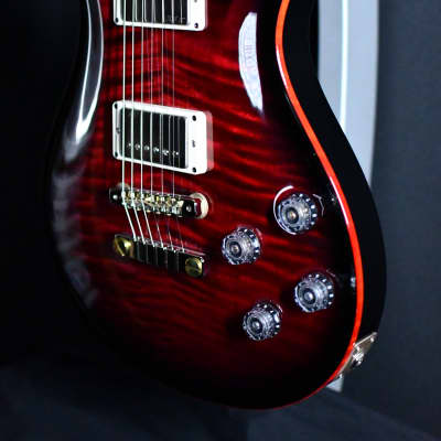 PRS McCarty 594 Fire Red with Black Burst and Red Binding | Reverb