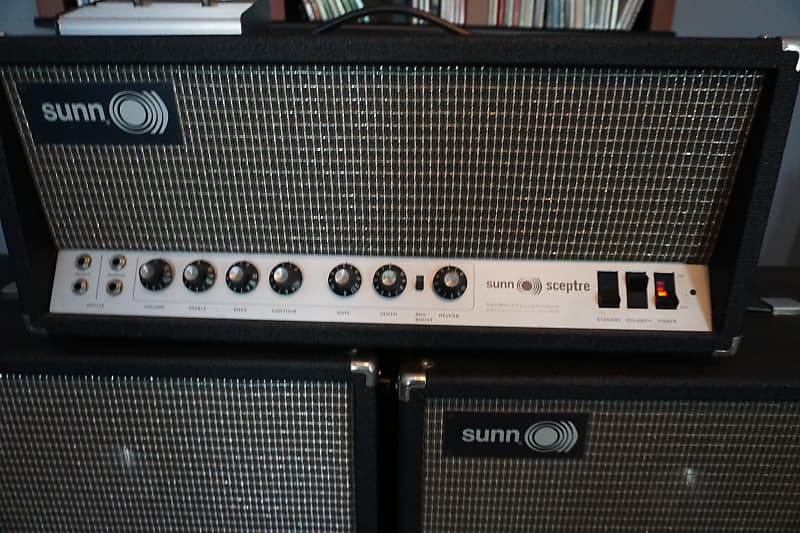 Sunn Sceptre Head with Two Cabinets 1972 Black / Silver | Reverb