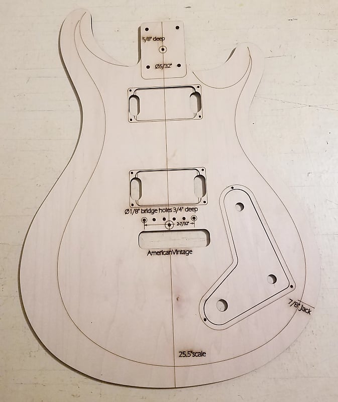 Custom Hybrid Prs w/ strat Trem Guitar Body Template | Reverb