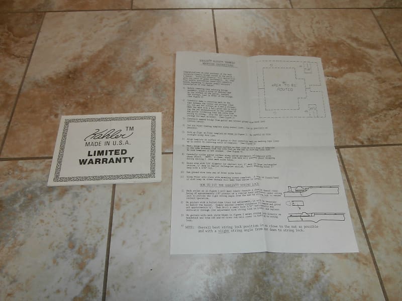 Vintage 1980's Kahler Flyer Tremolo Instructions, Warranty | Reverb