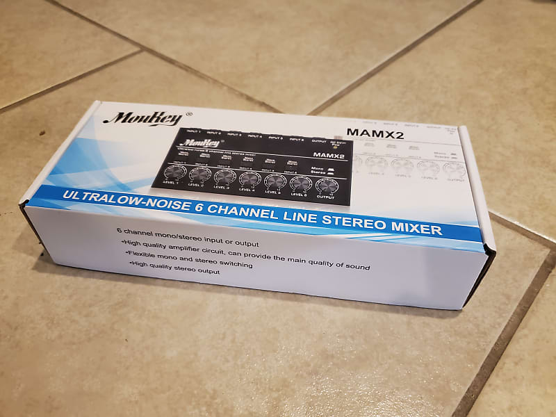 Moukey Ultralow Noise 6 Channel Line Stereo Mixer MAMX2 | Reverb