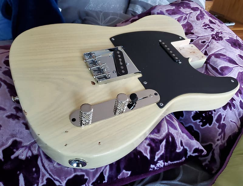 Partscaster one piece ash loaded tele body 2023 - see thru | Reverb