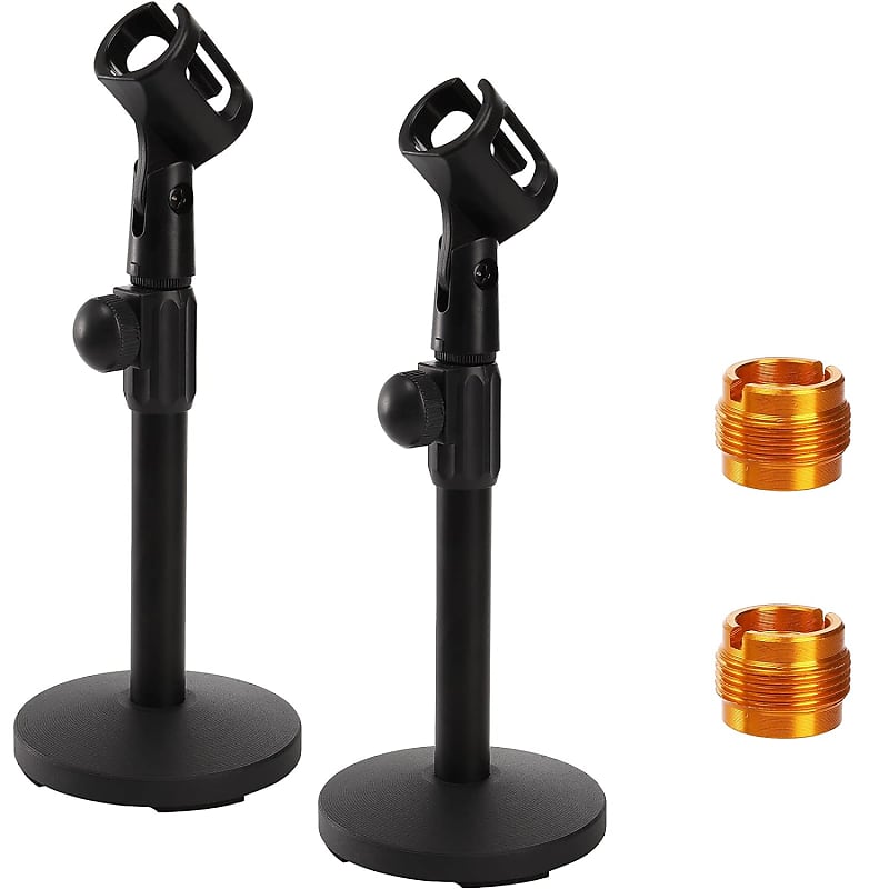 2 Pack Desktop Mic Stand With Mic Clip, Adjustable Microphone | Reverb