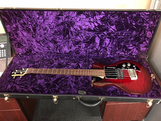 Ampeg AMB1 Dan Armstrong Bass Guitar 1990's red sunburst | Reverb