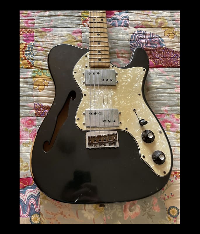 Fender Telecaster Thinline 1972 - Negro (custom color) | Reverb