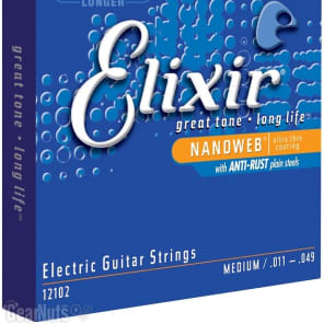 Elixir 12102 Nanoweb Nickel Plated Steel Electric Guitar | Reverb