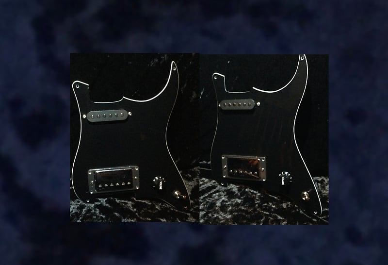 H/S Loaded Humbucker-Single Coil Black Pickguard for Strat | Reverb