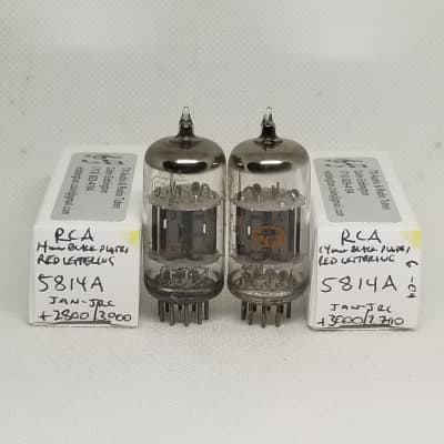 RCA JAN 5814A Black Plate, Triple Mica, Balanced (10.0%) Pair | Reverb