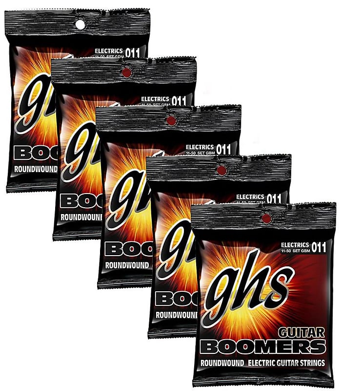 GHS Boomers 11-50 Medium Gauge Strings - 5 Sets | Reverb