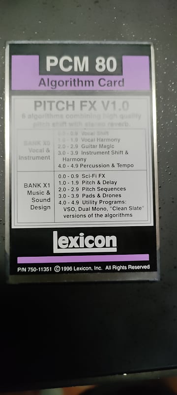 Lexicon PCM 80 With efx pitch card 1990s Black | Reverb