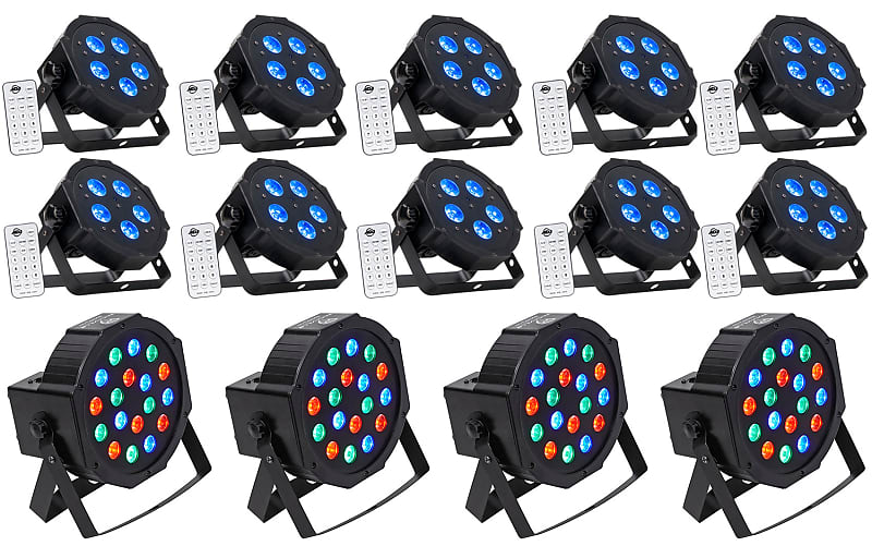 (10) American DJ ADJ MEGA HEX PAR Can RGBWA+UV Slim LED Wash | Reverb