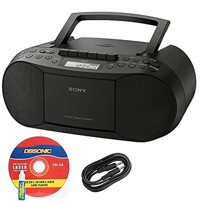 Sony CFDS70BLK CD/Cassette Boombox Home Audio Radio, Black + | Reverb