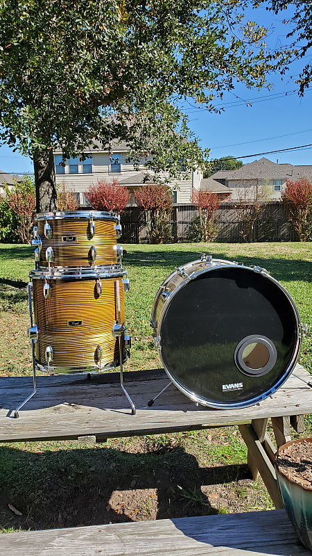 Pearl 1970s Gold Grain Drum Set | Reverb