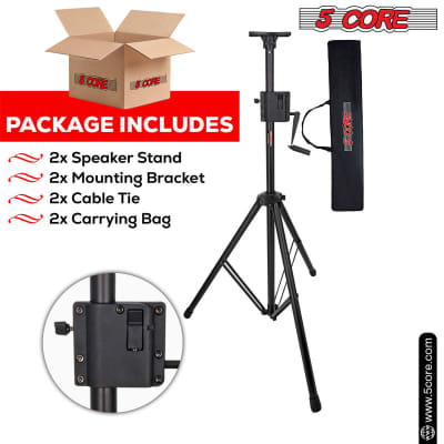 5 Core Speaker Stand Tripod Crank Up Height Adjustable Tall | Reverb