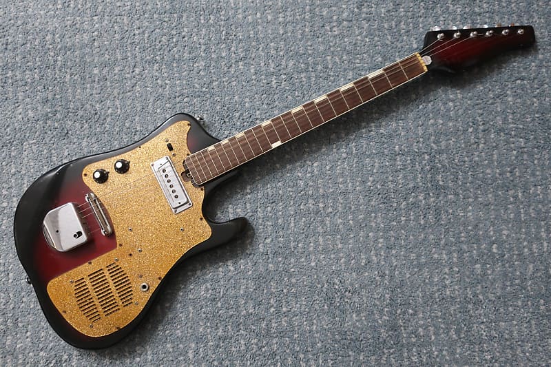 Vintage 1960s Teisco Silvertone 1487 Guitar Redburst With | Reverb