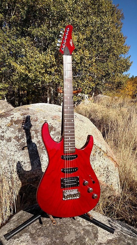 Samick HSS Super Strat, Red Oak, w/Bill Lawrence/Wilde USA | Reverb