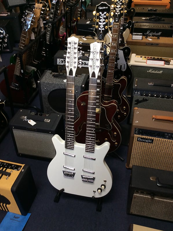 Danelectro Doubleneck 6/12 White Pearl electric guitar | Reverb