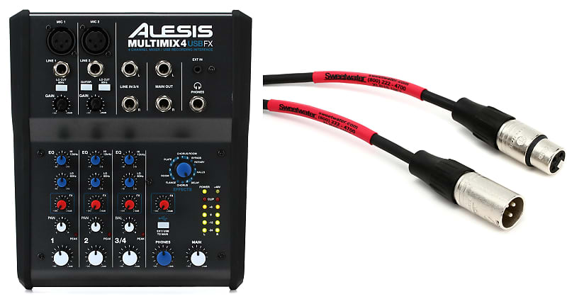 Alesis Multimix 4 USB FX Mixer with USB & Effects Bundle with | Reverb